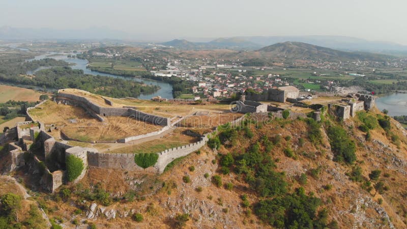 Aerial Panoramic of Rozafa Castle or Shkoder Castle in Shkoder Stock ...