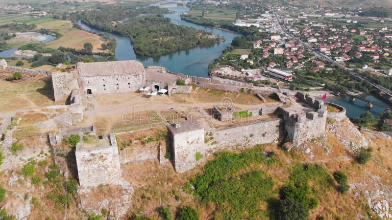 Aerial Panoramic of Rozafa Castle or Shkoder Castle in Shkoder Stock ...
