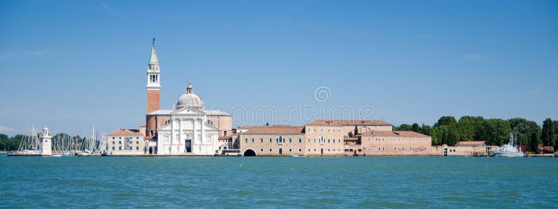 Aerial Panoramic Shot of the Cini Foundation in Venice Stock Photo ...
