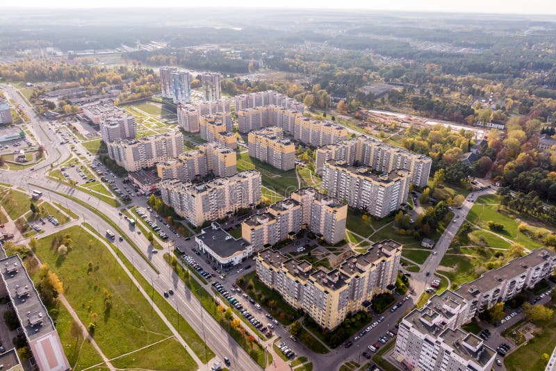 Aerial Panoramic View from Height of a Multi-storey Residential Complex ...
