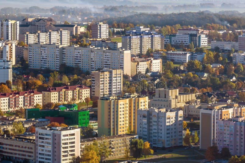 Aerial Panoramic View from Height of a Multi-storey Residential Complex ...