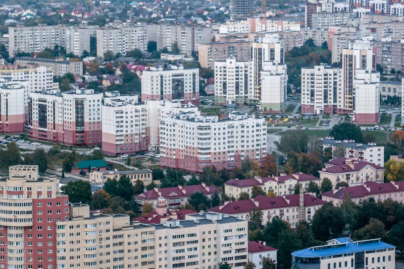 Aerial Panoramic View from Height of a Multi-storey Residential Complex ...