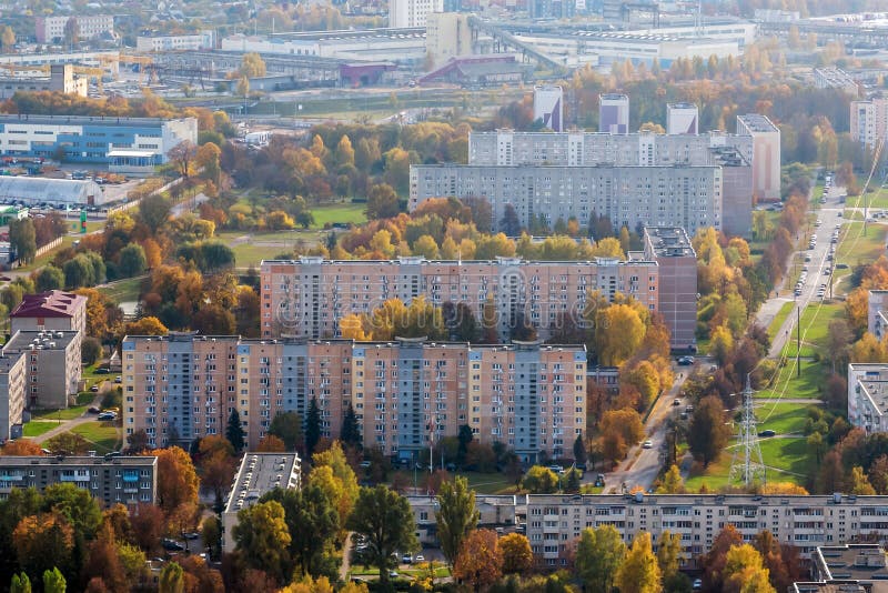 Aerial Panoramic View from Height of a Multi-storey Residential Complex ...