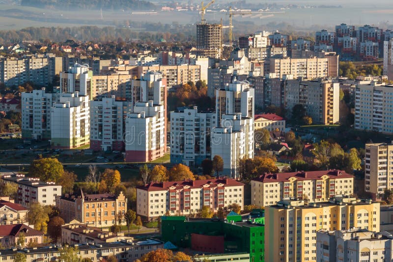 Aerial Panoramic View from Height of a Multi-storey Residential Complex ...