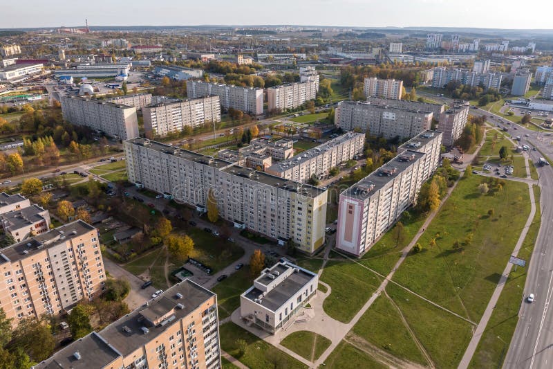 Aerial Panoramic View from Height of a Multi-storey Residential Complex ...