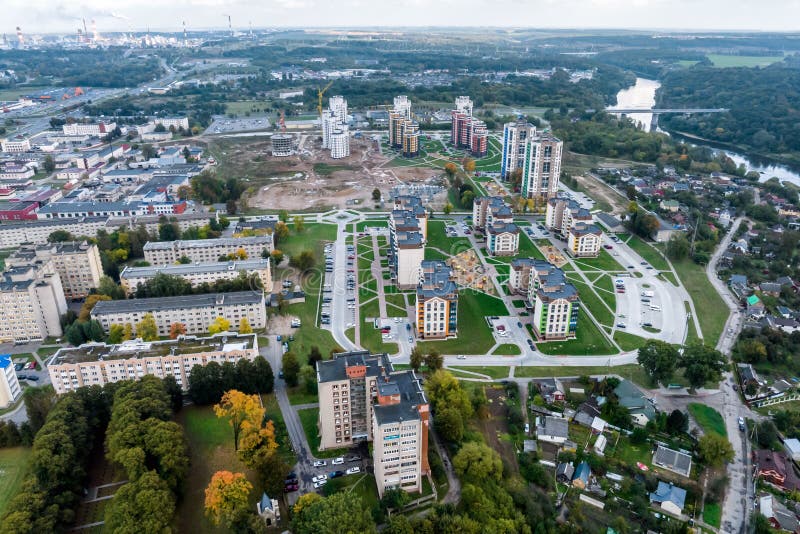 Aerial Panoramic View from Height of a Multi-storey Residential Complex ...