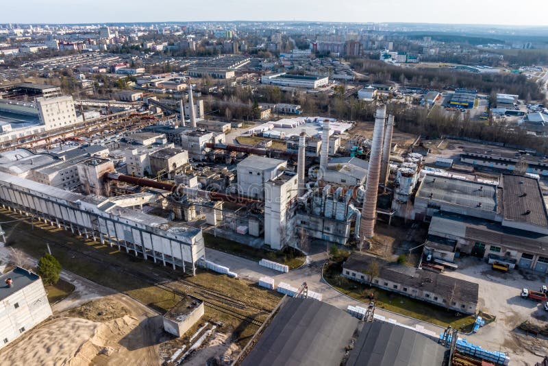 Aerial Panoramic View on Agro-industrial Complex with Silos and Grain ...