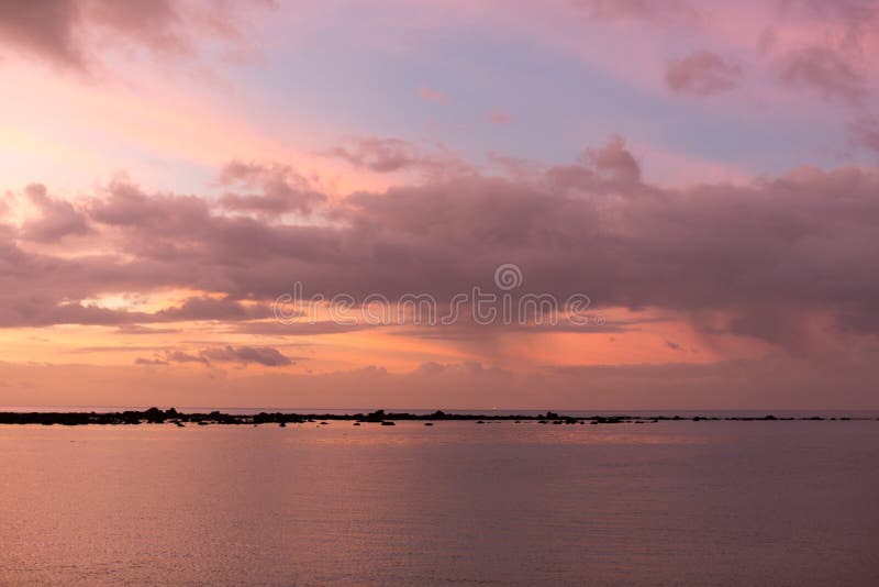 Aerial Panoramic View of Sunset Over Ocean Stock Photo - Image of ...