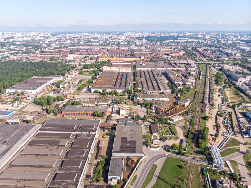 Aerial Panoramic View of Urban Industrial and Commercial Area Stock ... Aerial Panoramic View of Urban Industrial and Commercial Area Stock ...
