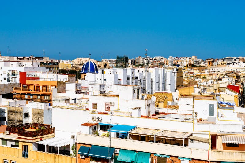 Aerial Panoramic View of Valencia City Stock Image - Image of aerial ...