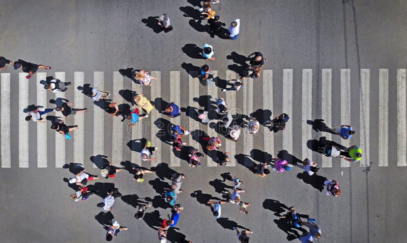 Business People Walking Overhead View Stock Photo - Image of color ...