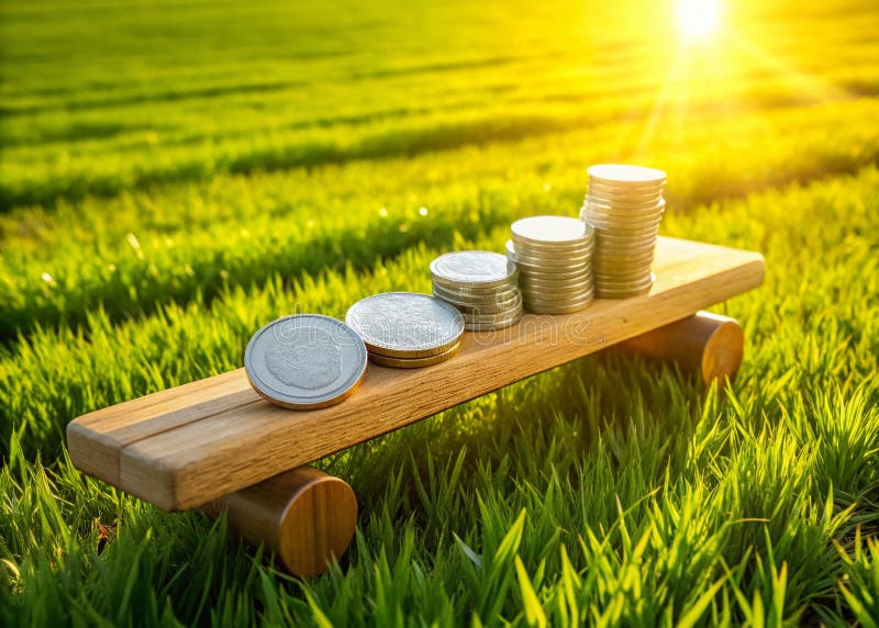 Aerial Perspective of Balanced Coins Exploring Financial Equilibrium ...