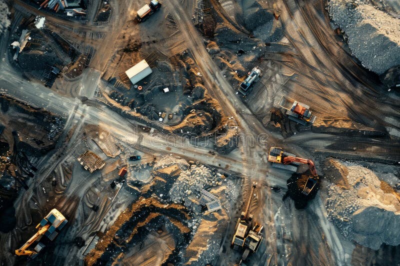 An Aerial Perspective of a Bustling Construction Site with Workers ...
