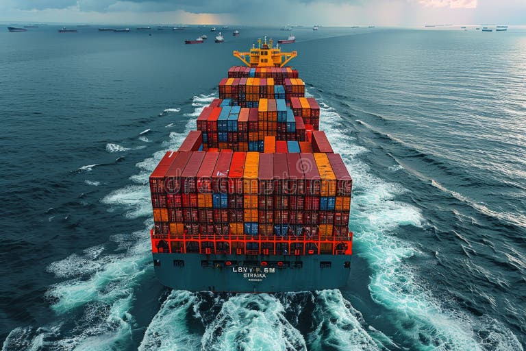 Aerial Perspective of Cargo Shipping System Exploring Global Trade and ...