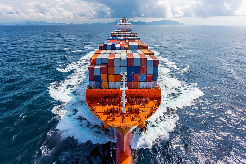 Aerial Perspective of Cargo Shipping System Exploring International ...