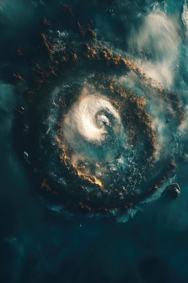 Aerial Perspective of a Catastrophic Hurricane. Stock Illustration ...