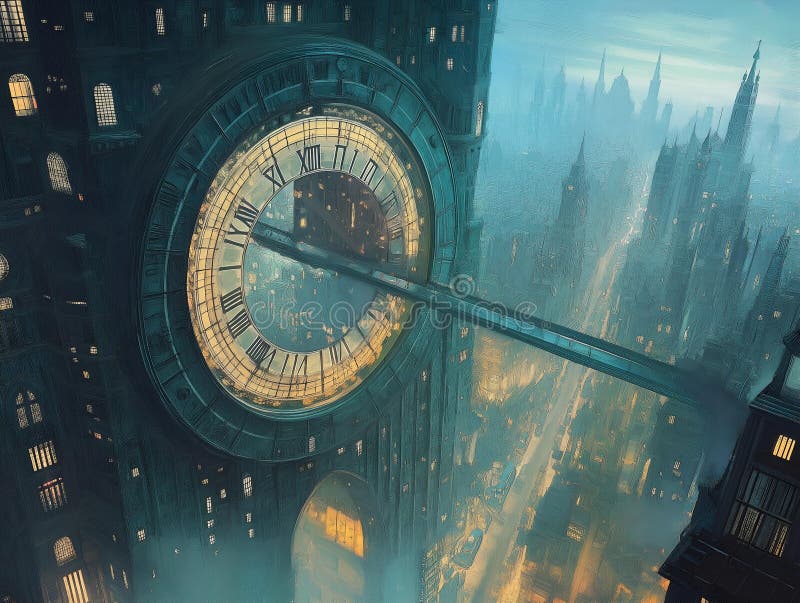 Circular Cityscape, Steam Punk Architecture, Aerial View, Futuristic ...