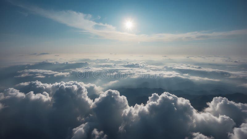 Aerial Perspective of Cloud Cover Under a Cerulean Sky. Stock Image ...