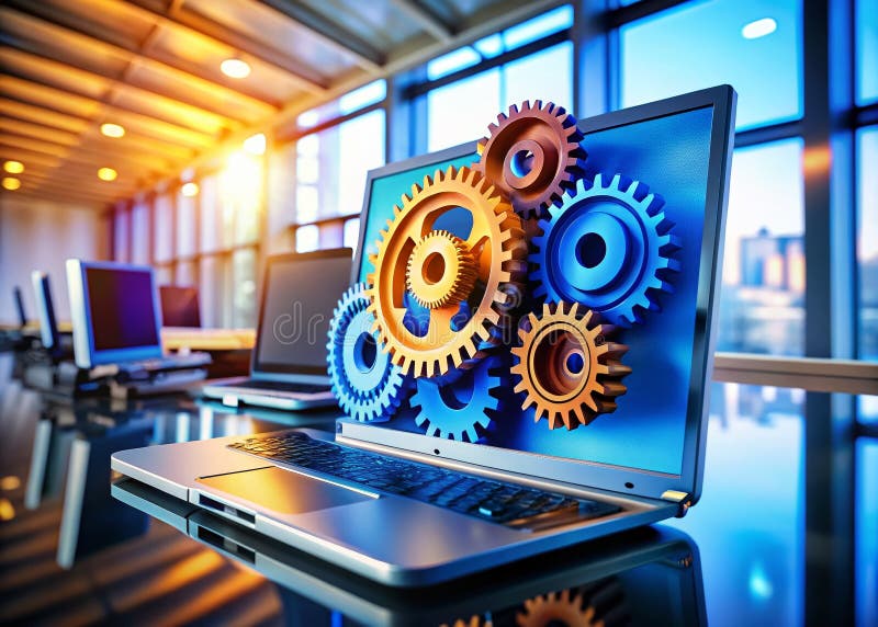 Aerial Perspective of a Colorful Computer Interface a Striking Display ...