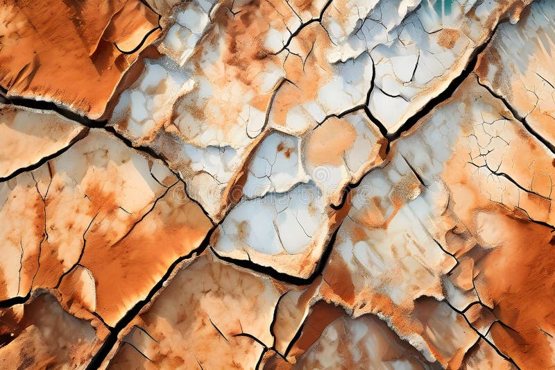 Aerial Perspective of a Salt and Clay Pan Revealing the Intricate ...