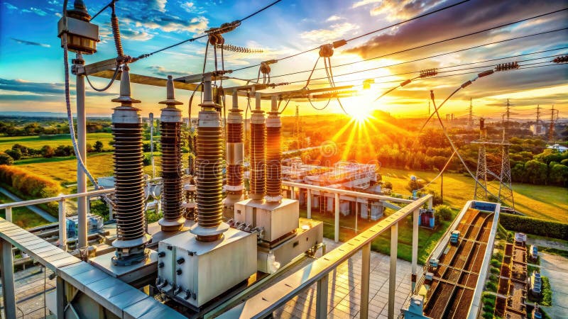 Aerial Perspective of a HighVoltage Substation Complex Energy ...