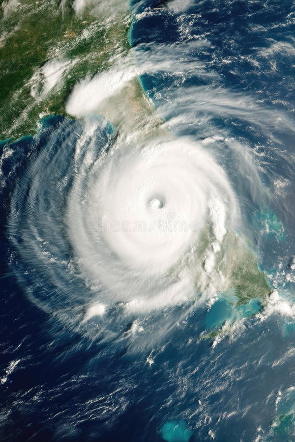 Aerial Perspective of Intense Hurricane Activity. Stock Illustration ...