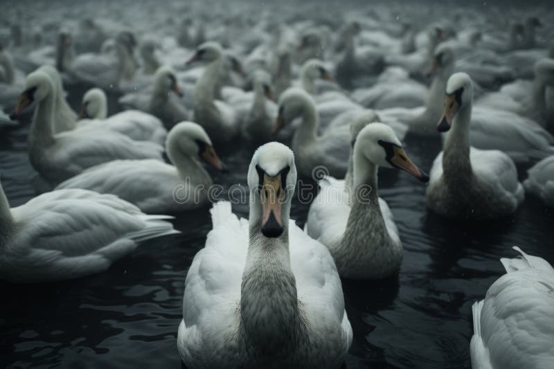 Aerial View Flock Swans Stock Photos - Free & Royalty-Free Stock Photos ...