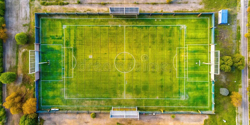 Aerial Perspective of a Neglected Football Field in a Developing ...
