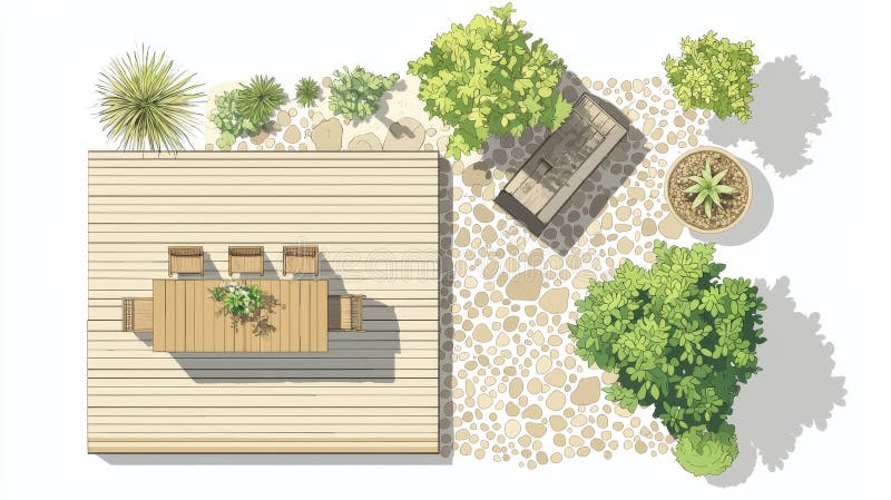Aerial Perspective of the Patio Icons in the Landscape Design Plan ...