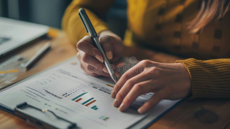 Aerial Perspective of a Person Filling Out a Research Questionnaire ...