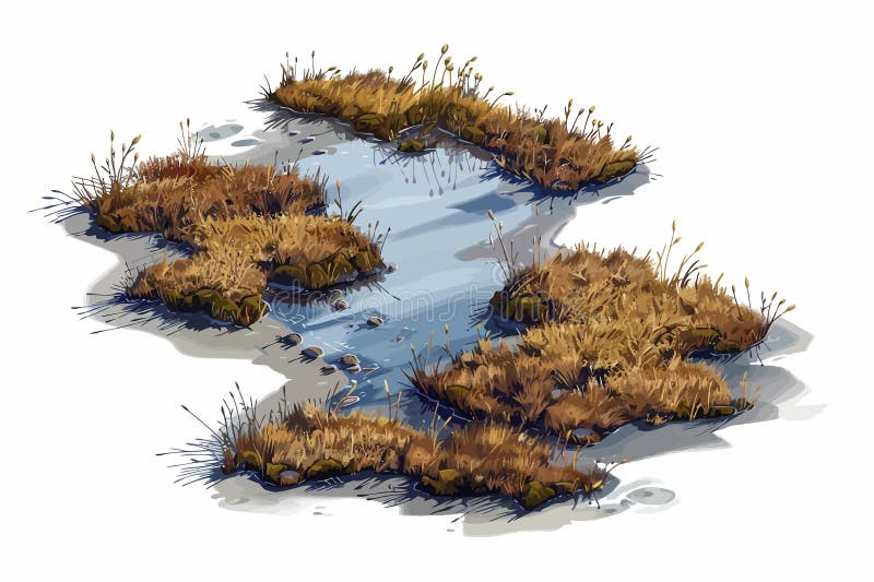 Aerial Perspective of a Raised Bog Perspective Isolated Stock Vector ...