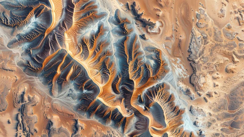 Aerial Perspective of Rugged Desert Mountain Range Under Clear Sky ...