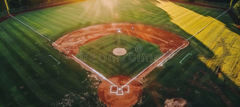 Aerial Perspective Showcasing Intricate Layout of Baseball Field for ...