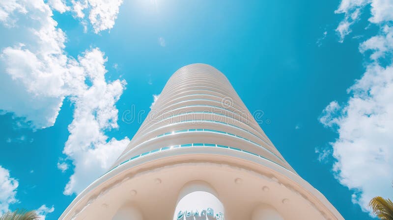 Aerial Perspective Showcasing a Towering Structure Prominently ...