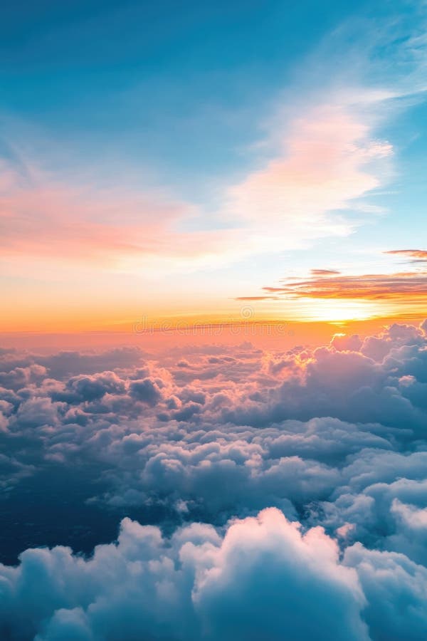 Airplane Sunset View stock image. Image of blue, travel - 377255055