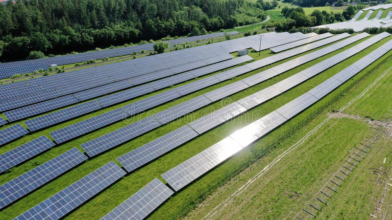 Aerial Perspective of a Solar Field Stock Image - Image of ...