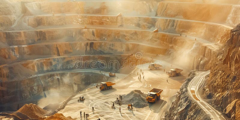 An Aerial Perspective of a Vast Openpit Mining Activity Featuring a ...