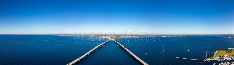 Aerial Photo Barron Collier Bridge Stock Photo - Image of panorama ...