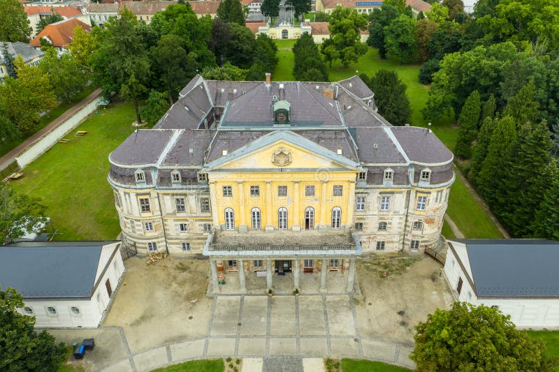 Aerial Photo of Batthyany Castle, Kormend Stock Photo - Image of ...