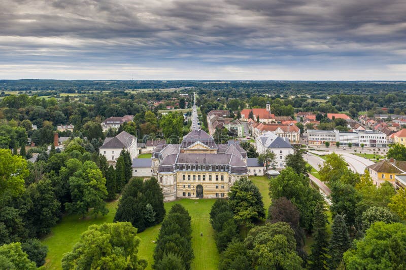 Aerial Photo of Batthyany Castle, Kormend Stock Image - Image of ...