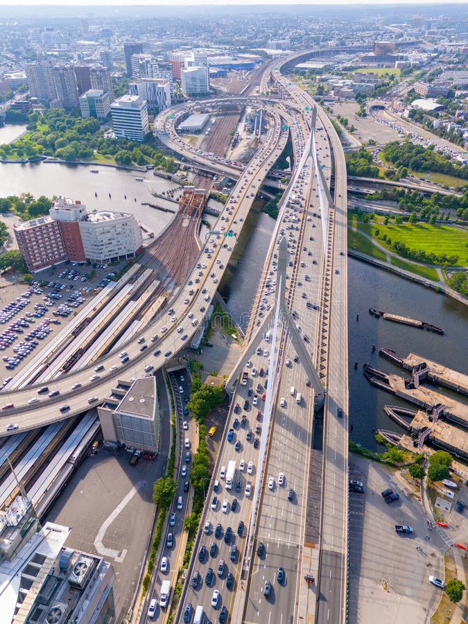 Aerial Photo Bridges in Boston 2024 Editorial Stock Image - Image of ...