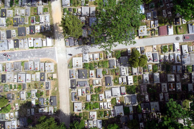 Aerial photo of cemetery. stock image. Image of view - 63982877