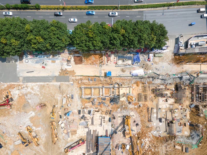 Aerial Photo of the Construction Site Editorial Photo - Image of large ...