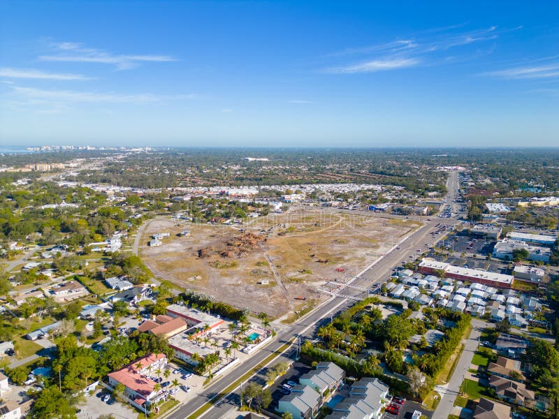 Aerial Photo Construction Site Sarasota Beach FL Stock Photo - Image of ...