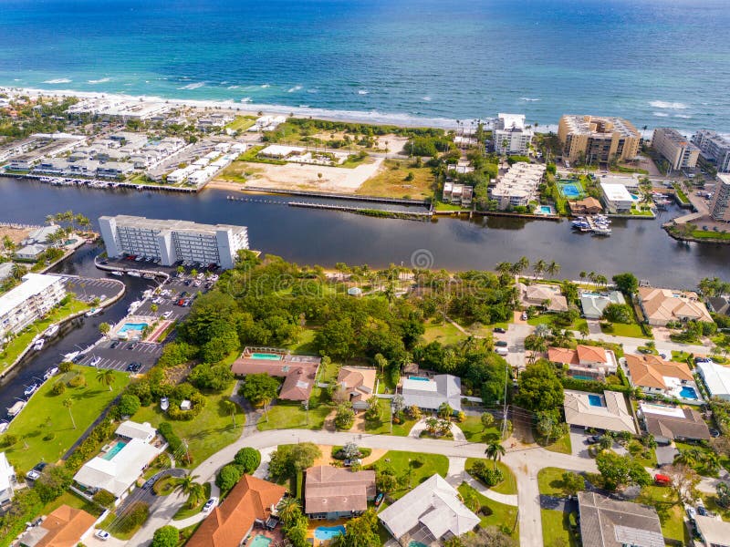 Aerial Photo DeGroff Park Lighthouse Point Florida Stock Photo - Image ...