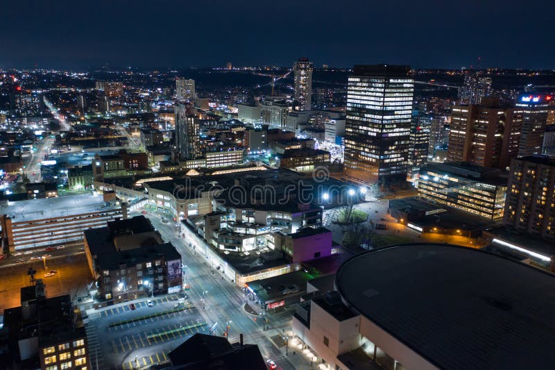 Downtown Hamilton, Ontario, Canada. Stock Image - Image of town, trees ...