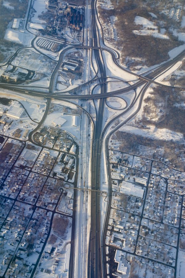 Aerial Photo of Highway Intersection Stock Image - Image of underpass ...