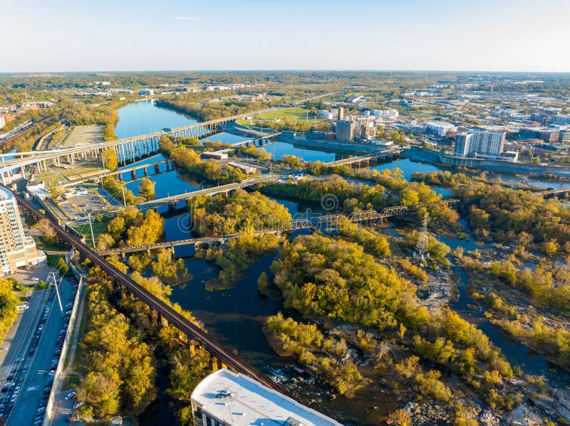 Aerial Photo James River View at Sunset October 2023 Stock Image ...