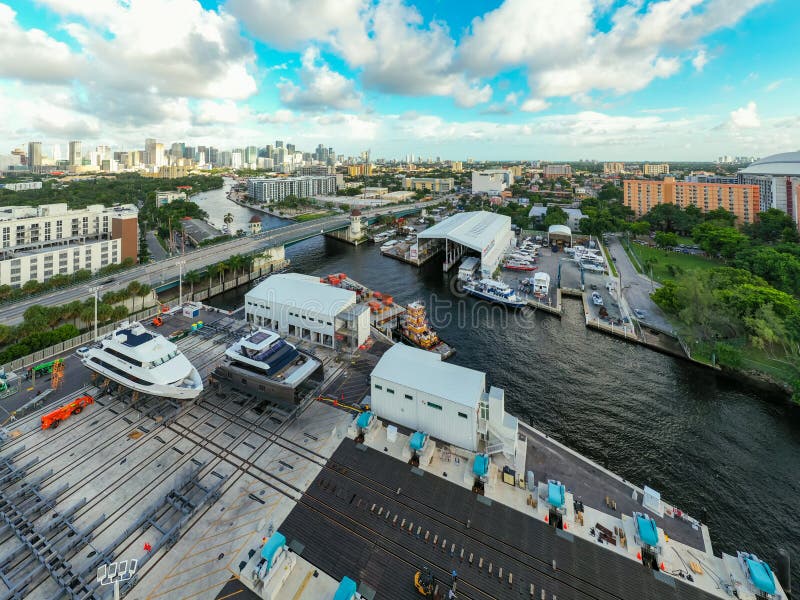 Aerial Photo Merrill Stevens Shipyard Miami Florida on the River ...