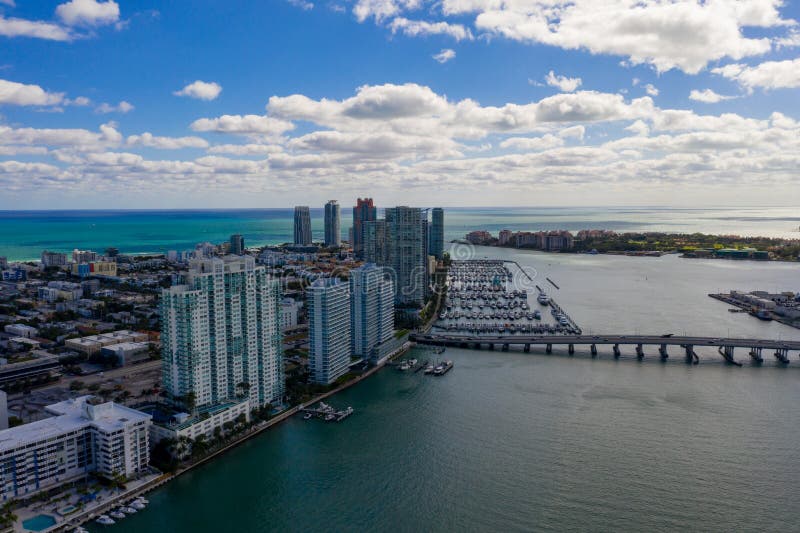 Aerial Photo Miami Beach in Cloud Cover Shadow Stock Photo - Image of ...